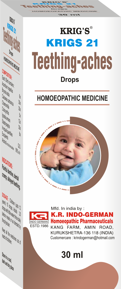 KRIGS 21 ( Teething Aches Drops ) – K R INDO GERMAN HOMOEOPATHIC ...