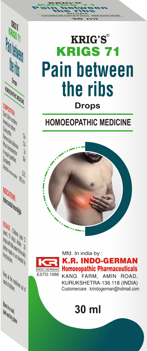 KRIGS 71 (Pain Between The Ribs Drops) – K R INDO GERMAN HOMOEOPATHIC ...